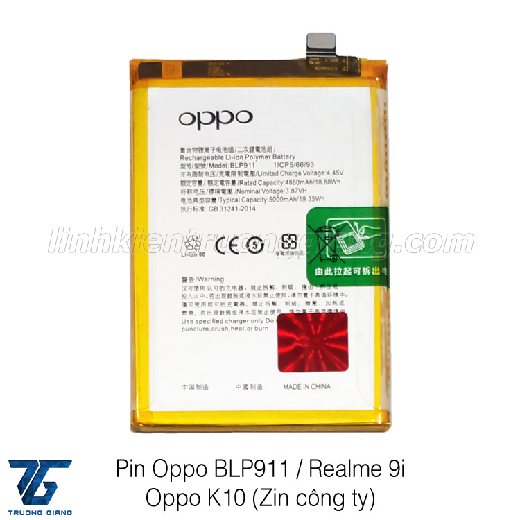 Pin Oppo BLP911 / Realme 9i / Oppo K10 (Zin công ty) | Pin | Oppo - Realme - OnePlus