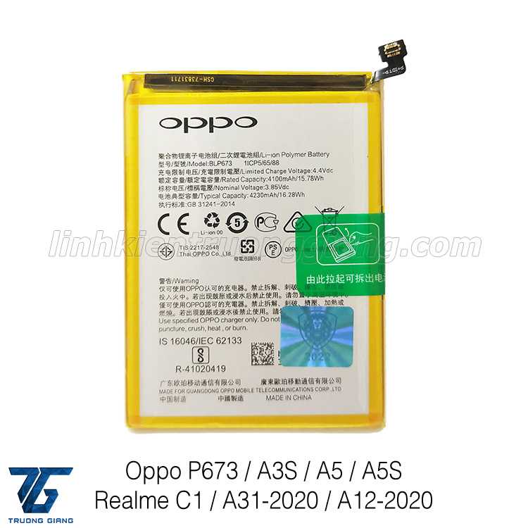 Pin Oppo BLP673 / A3S / A5 / Realme C1 / A5 / A5s / A7 / A31-2020 (Zin ...