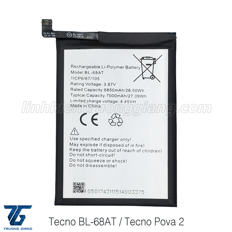 Pin Tecno BL-68AT / Tecno Pova 2 | Pin | Tecno