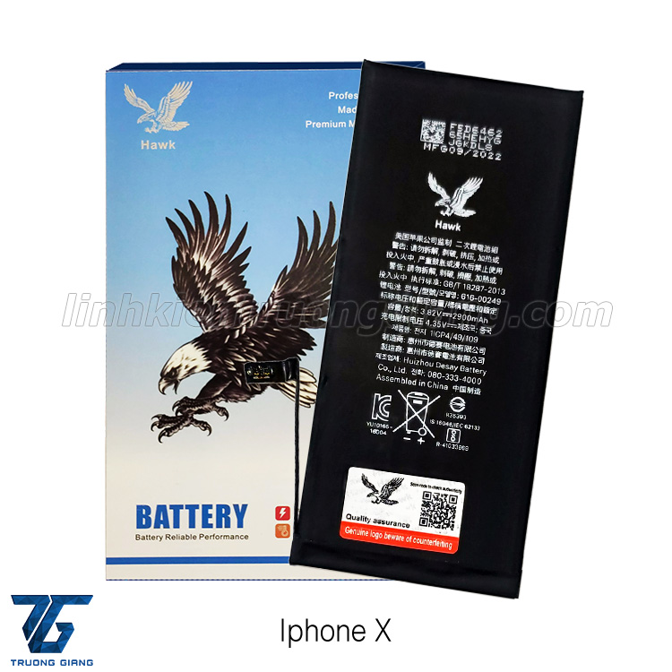 Pin Iphone X (Đại Bàng - IC Zin - Cáp Zin)