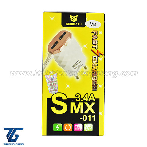 Sạc Senmax 3,4A + 2USB (CHÂN 8600 MÃ 011) - Dây sạc - Cóc sạc - cáp sạc